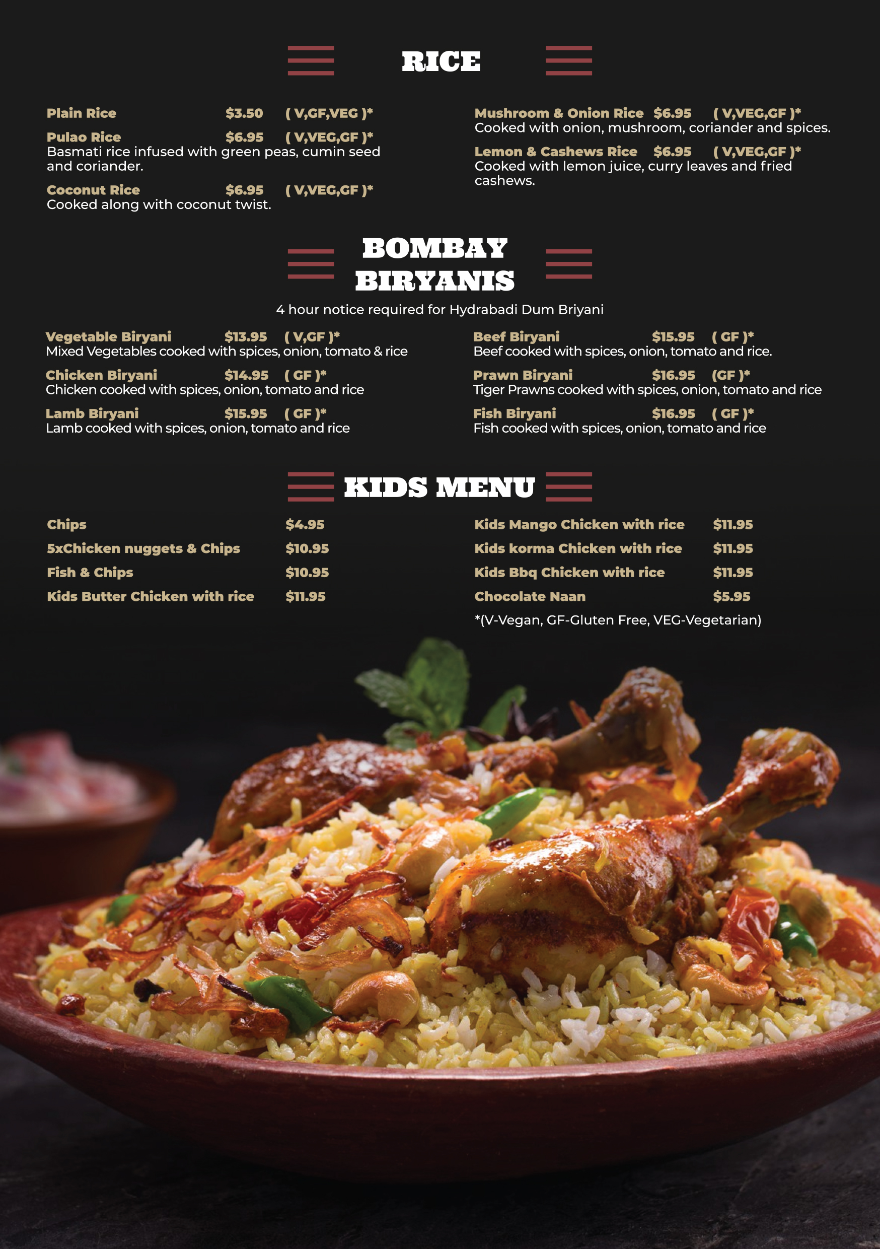 Menu | Jashan Junction